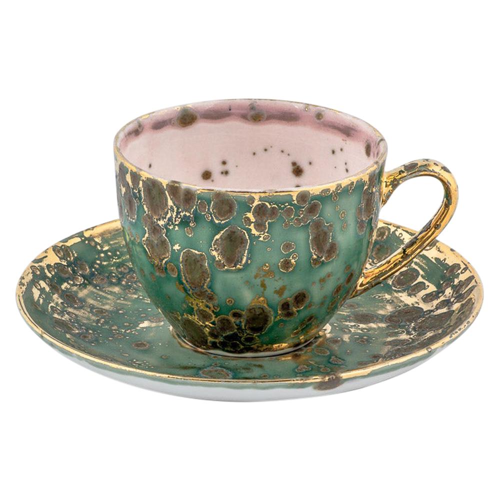 Uzbek Gold Tea Cups, Set of 2 For Sale at 1stDibs