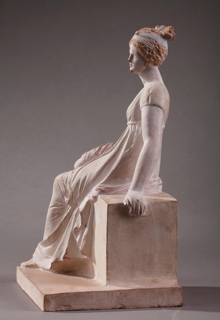 Set of 2 Terracotta Figurines in Tanagra Figurine Style at 1stDibs