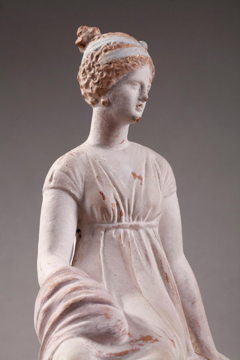 Set of 2 Terracotta Figurines in Tanagra Figurine Style at 1stDibs