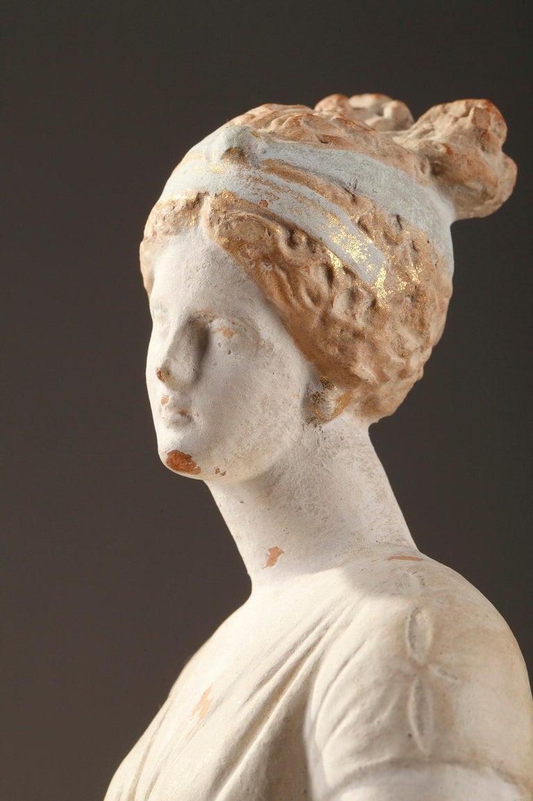 Set of 2 Terracotta Figurines in Tanagra Figurine Style at 1stDibs