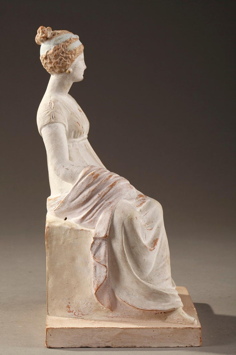 Set of 2 Terracotta Figurines in Tanagra Figurine Style at 1stDibs