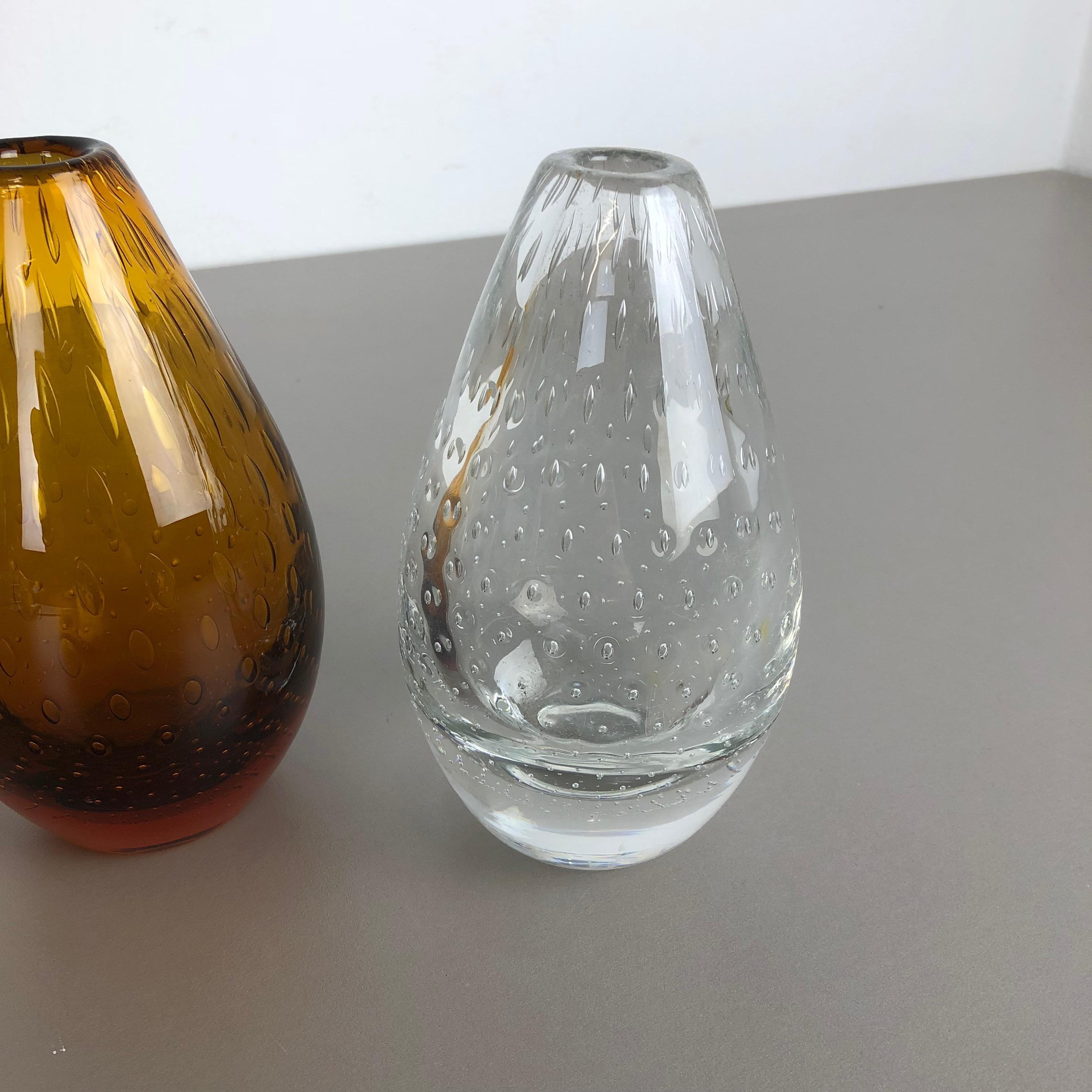 Set of 2 Vintage Bubble Glass Vase by Hirschberg, Germany, 1970s For ...