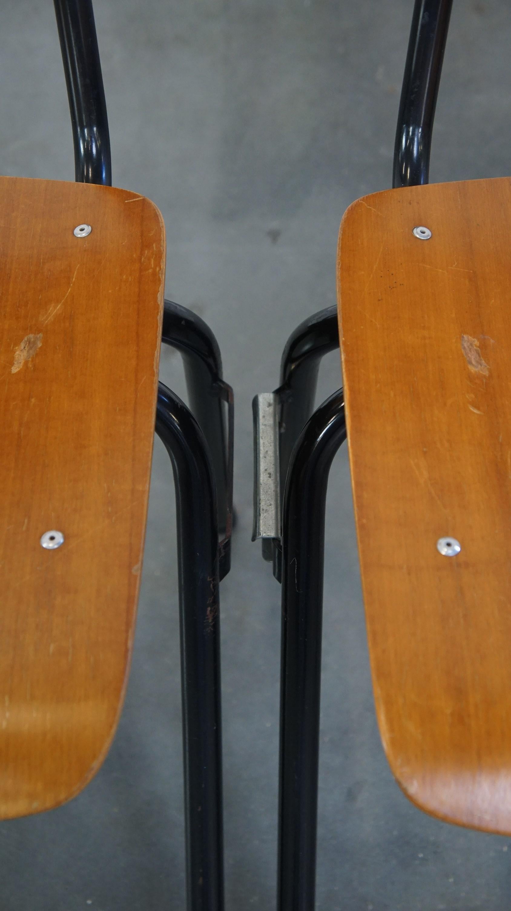 Set of 2 vintage Dutch Marko dining room chairs For Sale at 1stDibs