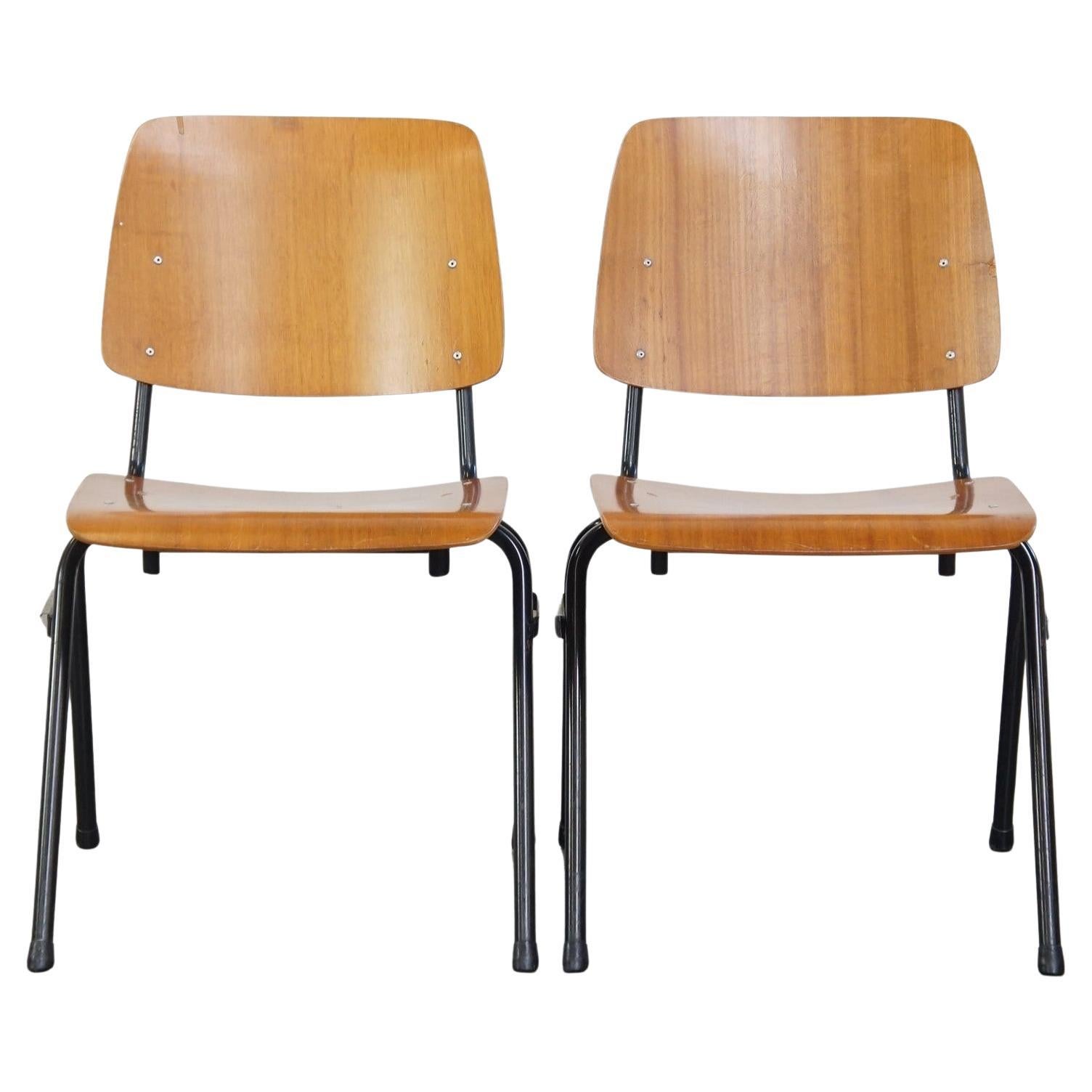 Set of 2 vintage Dutch Marko dining room chairs For Sale at 1stDibs