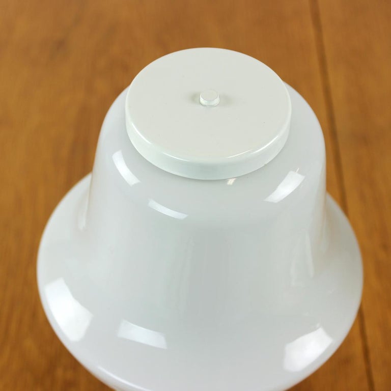 Set of 2 White Opaline Glass Table Lamps, Opp Jihlava, Czechoslovakia ...