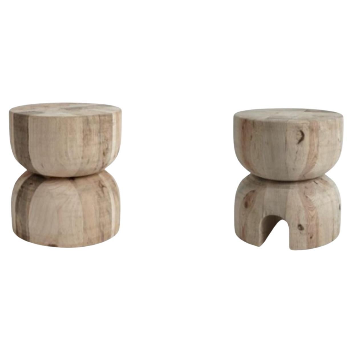 Set of 6 Wood Neru Stools by Rebeca Cors For Sale at 1stDibs