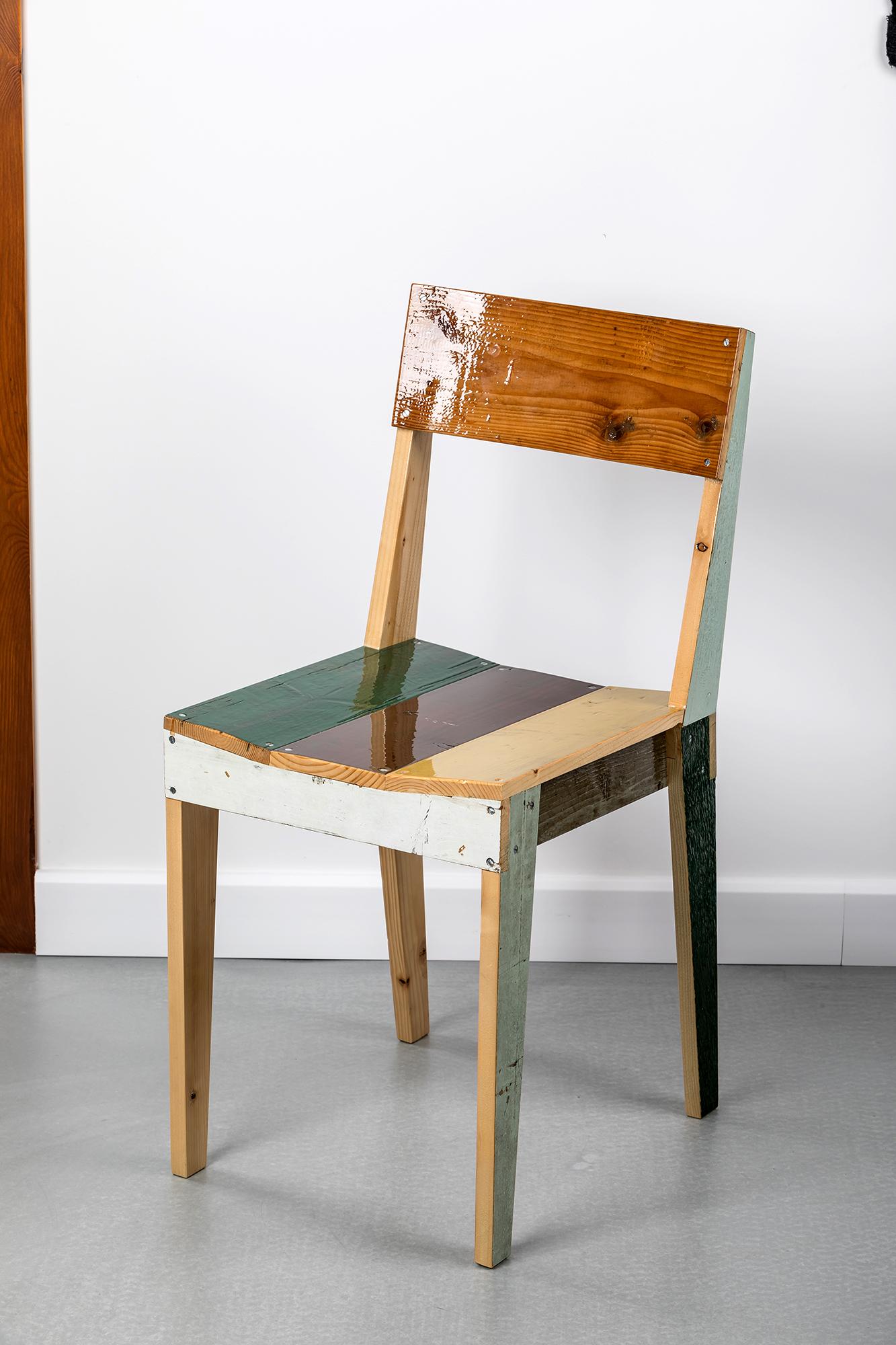 Set of 2 wooden chairs - Oak Chairs in Scrapwood by Piet Hein Eek For ...