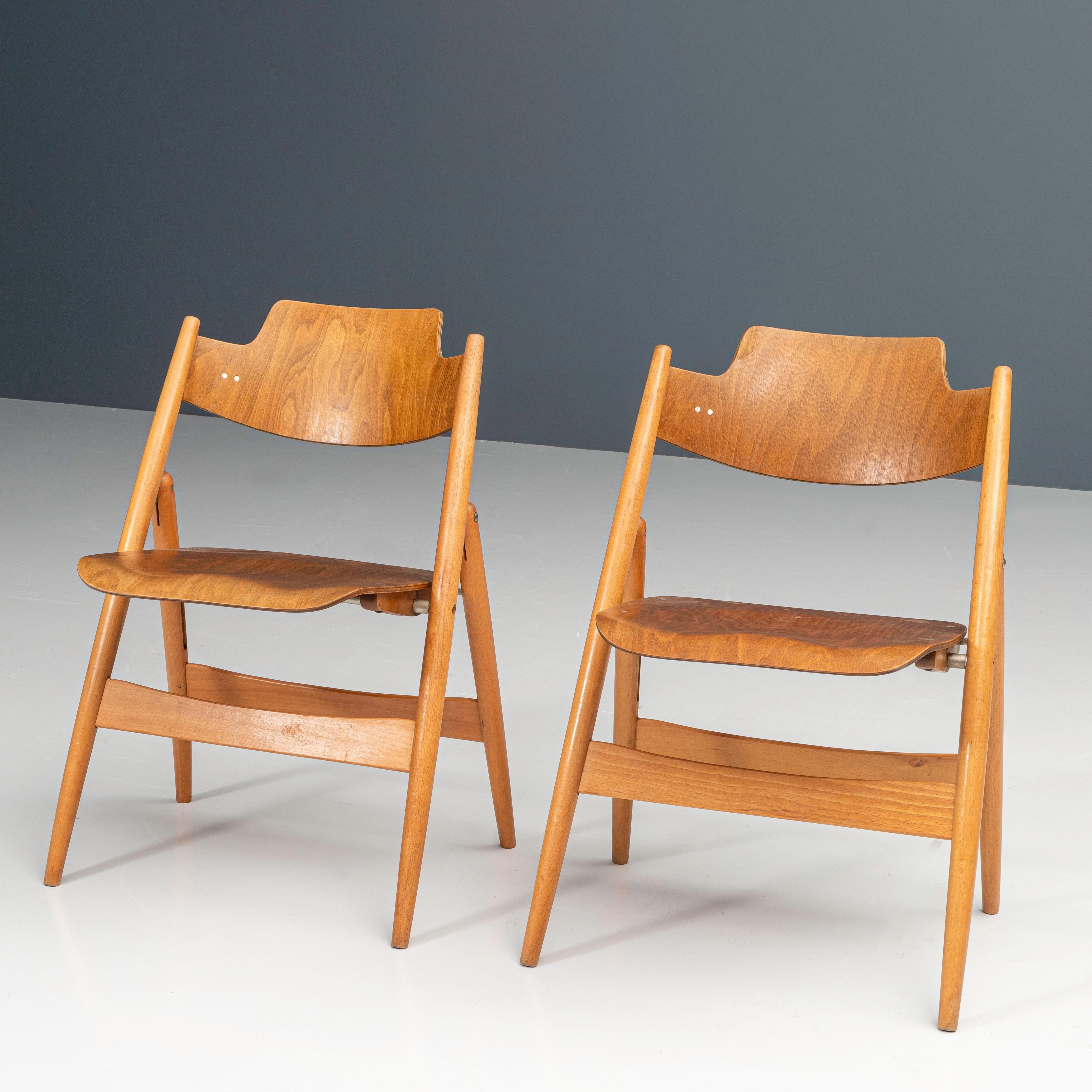 Set of 20 Fully Restored Egon Eiermann Folding Chairs in Beech and ...