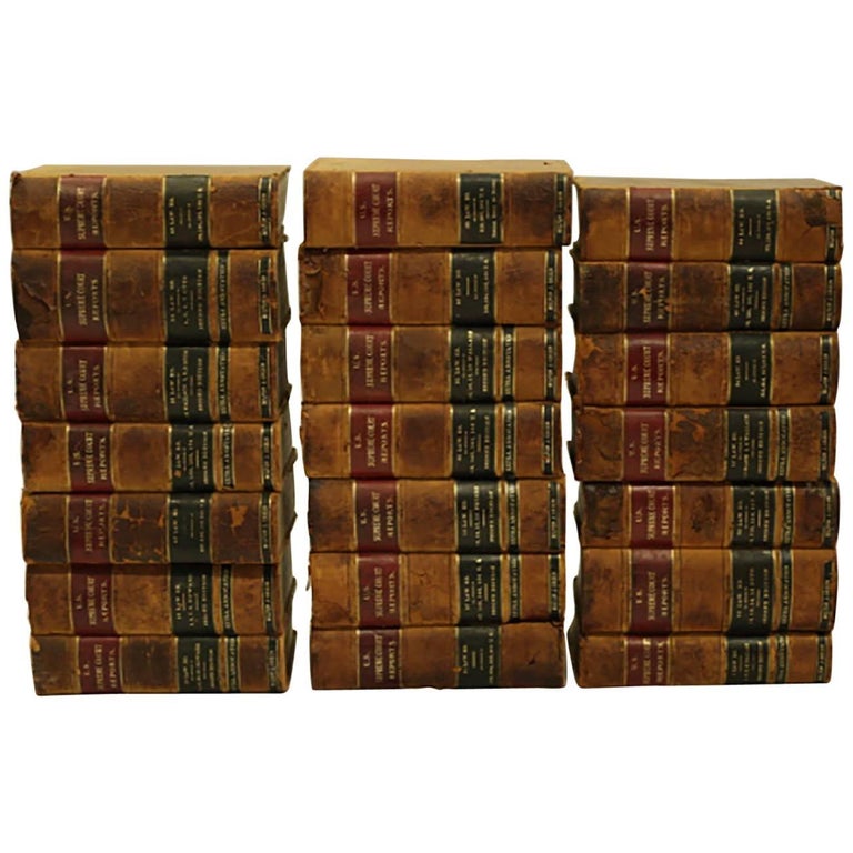 Set of 21 Leather Bound "U.S. Supreme Court Reports" Law Books, circa ...