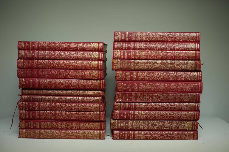 Set of 22 Red Leather Bound/Gold Trim Rudyyard Kipling Novels Pub, 1909 ...
