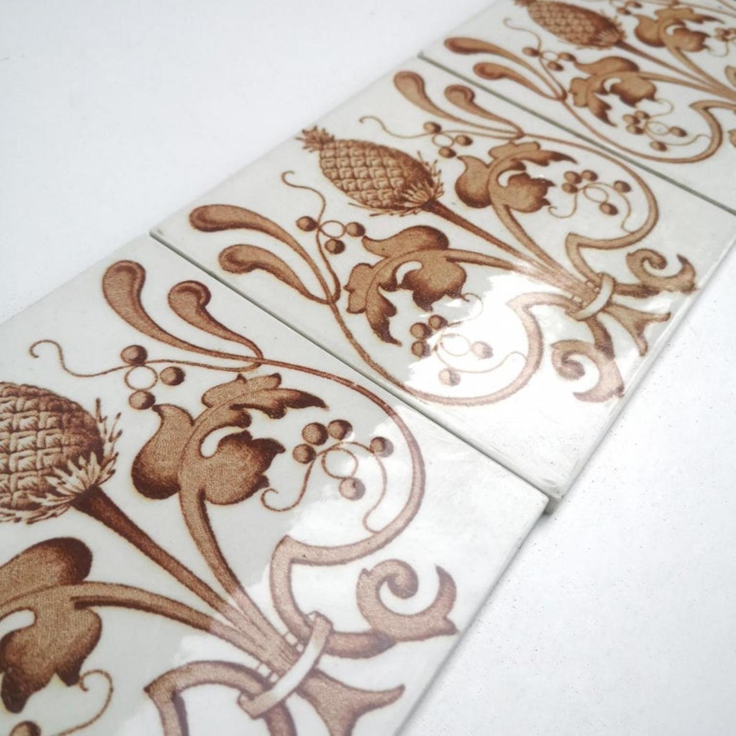 Set of 24 Art Nouveau Glazed Tiles, Belgium, 1920 For Sale at 1stDibs