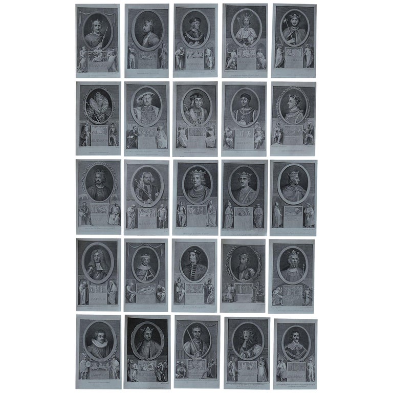 Set of 25 Antique Prints of English Royal Portraits, Dated 1788 at 1stDibs