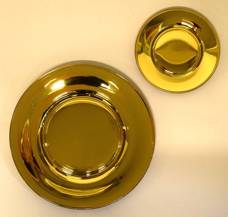 Set of 29 Gold Glass Plates For Sale at 1stDibs