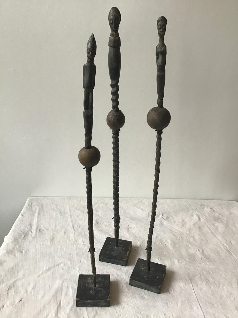 Set of 3 African Stick Figures at 1stDibs