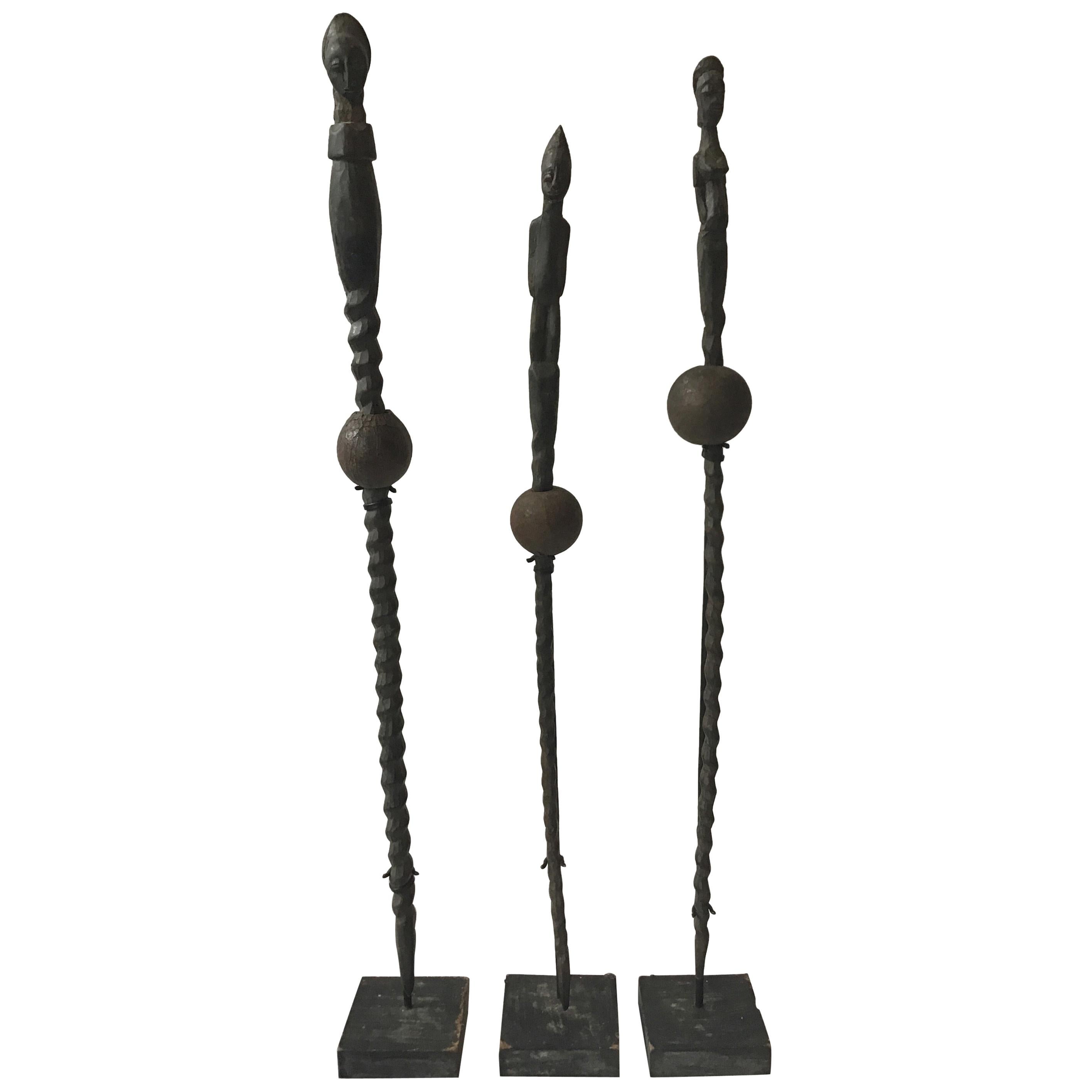 Set of 3 African Stick Figures at 1stDibs
