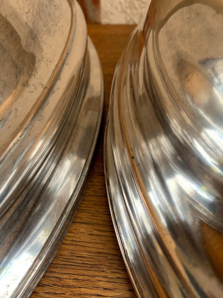 Set of 3 Antique English Silver Plate Turkey Meat Dome Food Cover Table ...