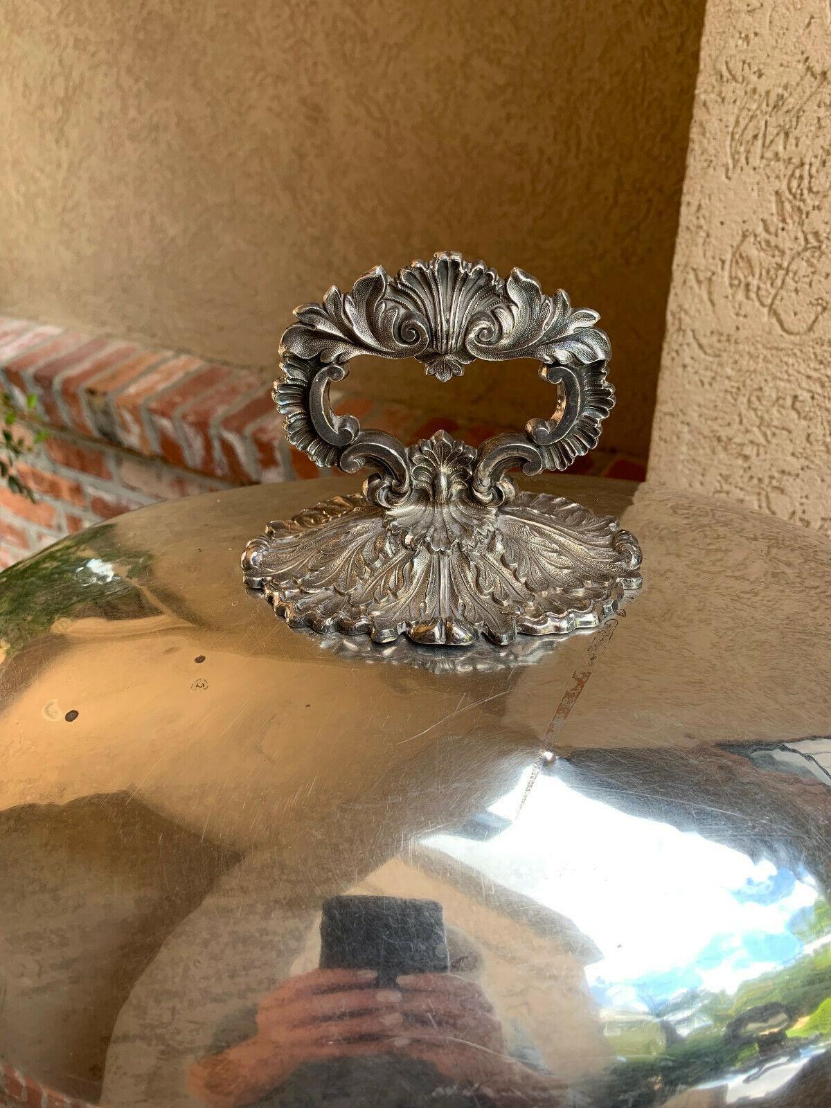 Set of 3 Antique English Silver Plate Turkey Meat Dome Food Cover Table ...