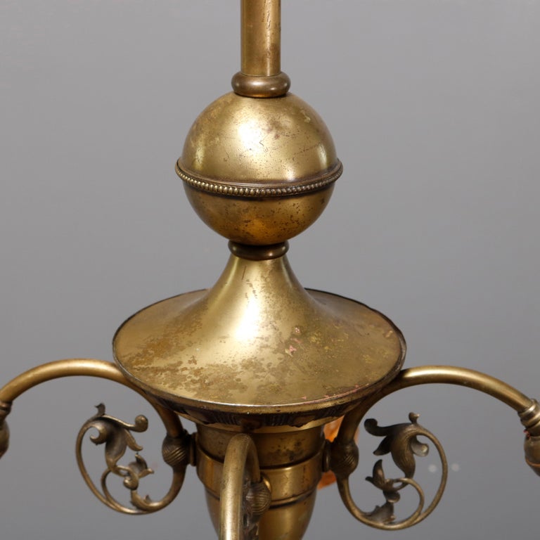 Set of 3 Antique French Louis XIV Style Brass 4-Light Chandeliers ...