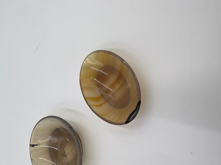 Set of 3 Antique Hand Carved Russian Agate Open Salt Dishes For Sale at ...