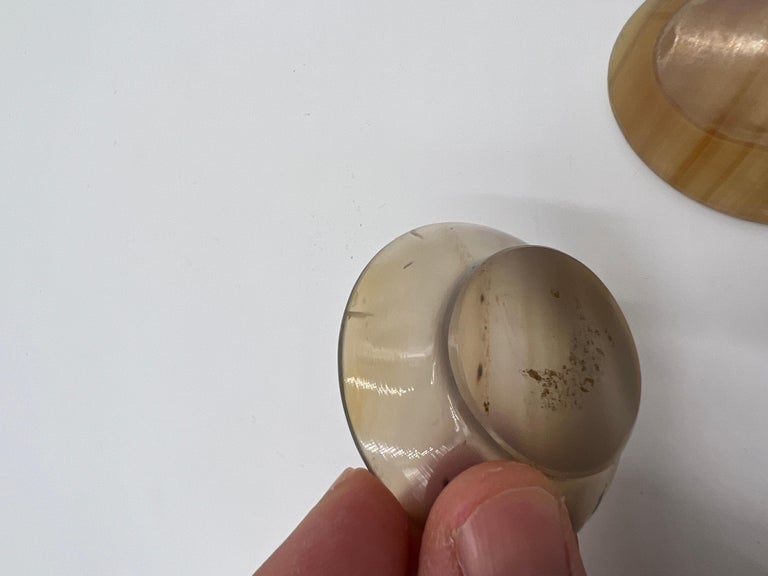 Set of 3 Antique Hand Carved Russian Agate Open Salt Dishes For Sale at ...