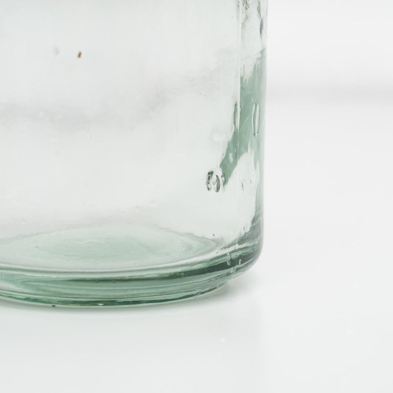 Set of 3 Antique Spanish Glass Container, circa 1950 For Sale at 1stDibs