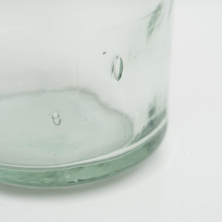 Set of 3 Antique Spanish Glass Container, circa 1950 For Sale at 1stDibs
