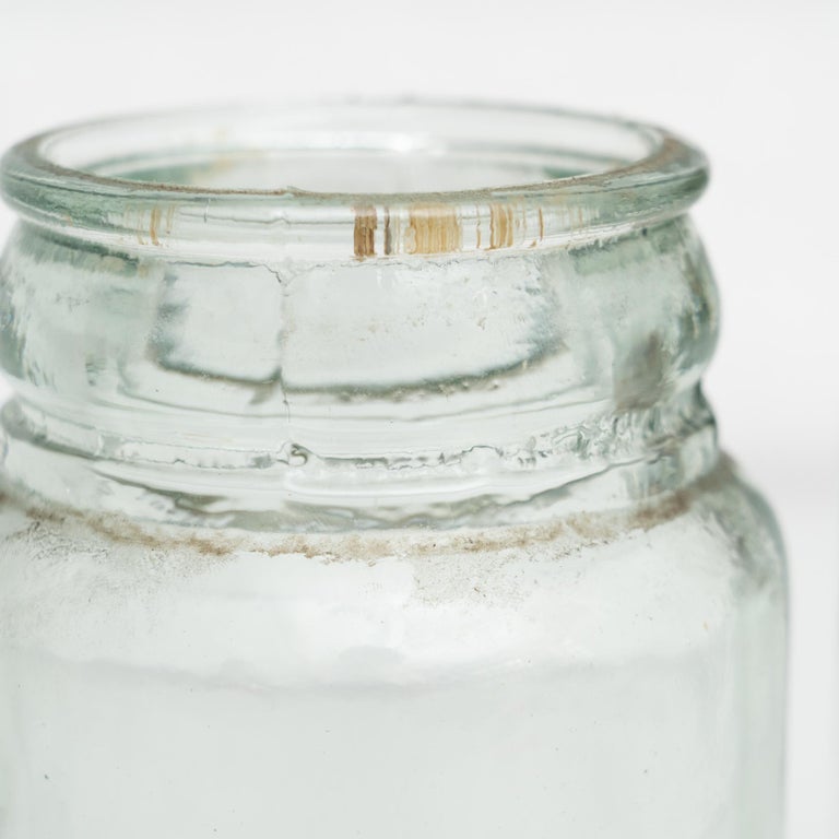 Set of 3 Antique Spanish Glass Container, circa 1950 For Sale at 1stDibs