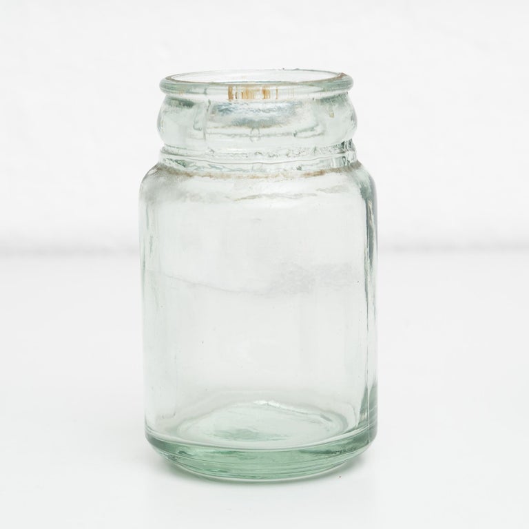 Set of 3 Antique Spanish Glass Container, circa 1950 For Sale at 1stDibs