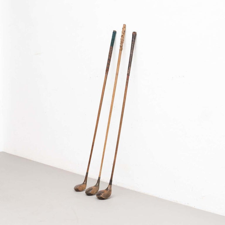 Set of 3 Antique Wood Golf Clubs, circa 1930 For Sale at 1stDibs