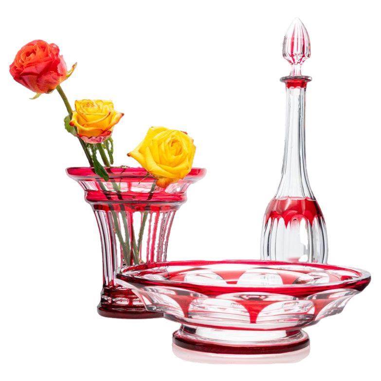 Set of 2 Baccarat and Saint Louis Items, Violet Crystal, France, 1930 ...