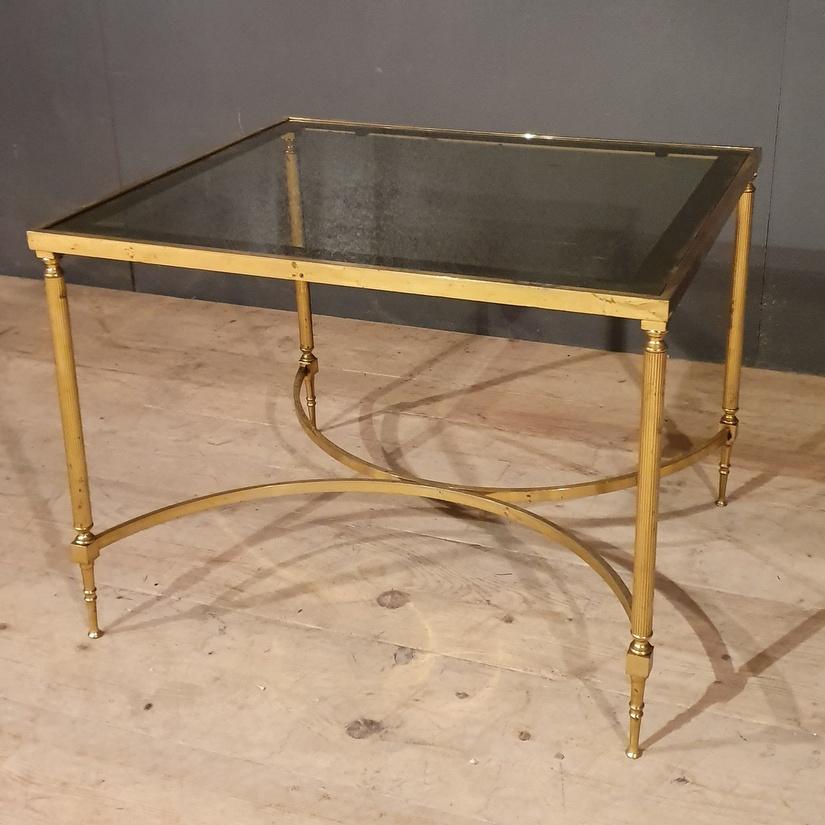 Set of 3 Brass and Glass Tables at 1stDibs
