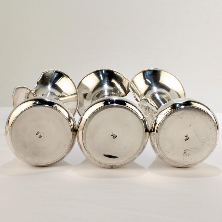 Set of 3 Brazilian Modernist .900 Solid Silver Flower Vases For Sale at ...