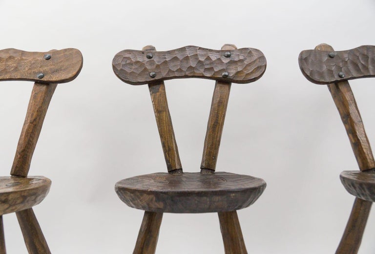 Pair of Brutalist Rustic Modern Sculptured Chairs in the Style of ...