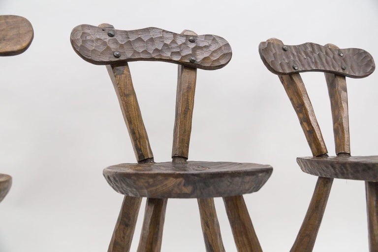 Pair of Brutalist Rustic Modern Sculptured Chairs in the Style of ...