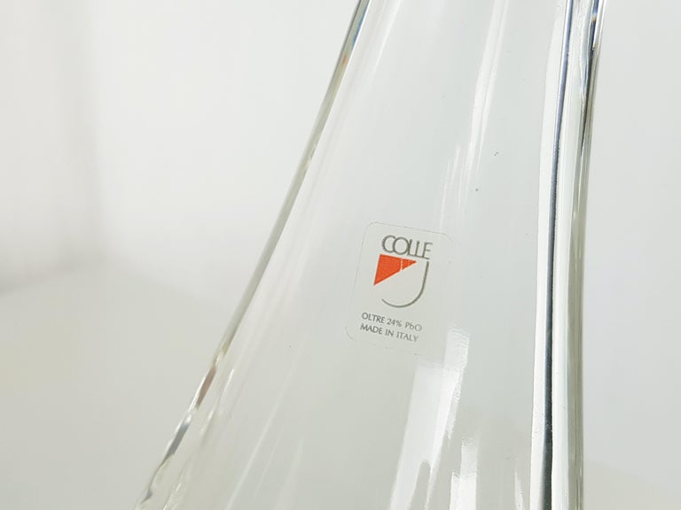 Set of 3 Crystal Vases by Angelo Mangiarotti for Cristalleria Colle ...
