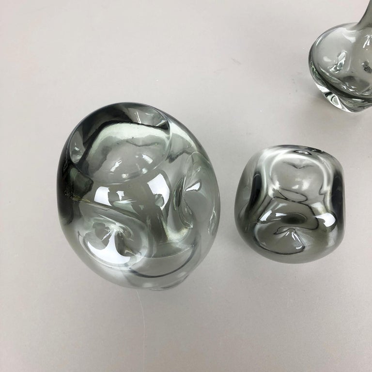 Set of 3 Cubic Hand Blown Crystal Glass Vase by Friedrich Kristall ...