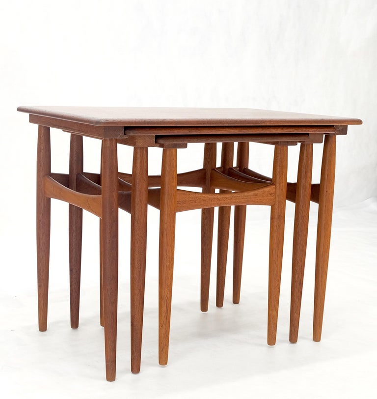 Set of 3 Danish Mid-Century Modern Teak Nesting Side Occasional Tables ...