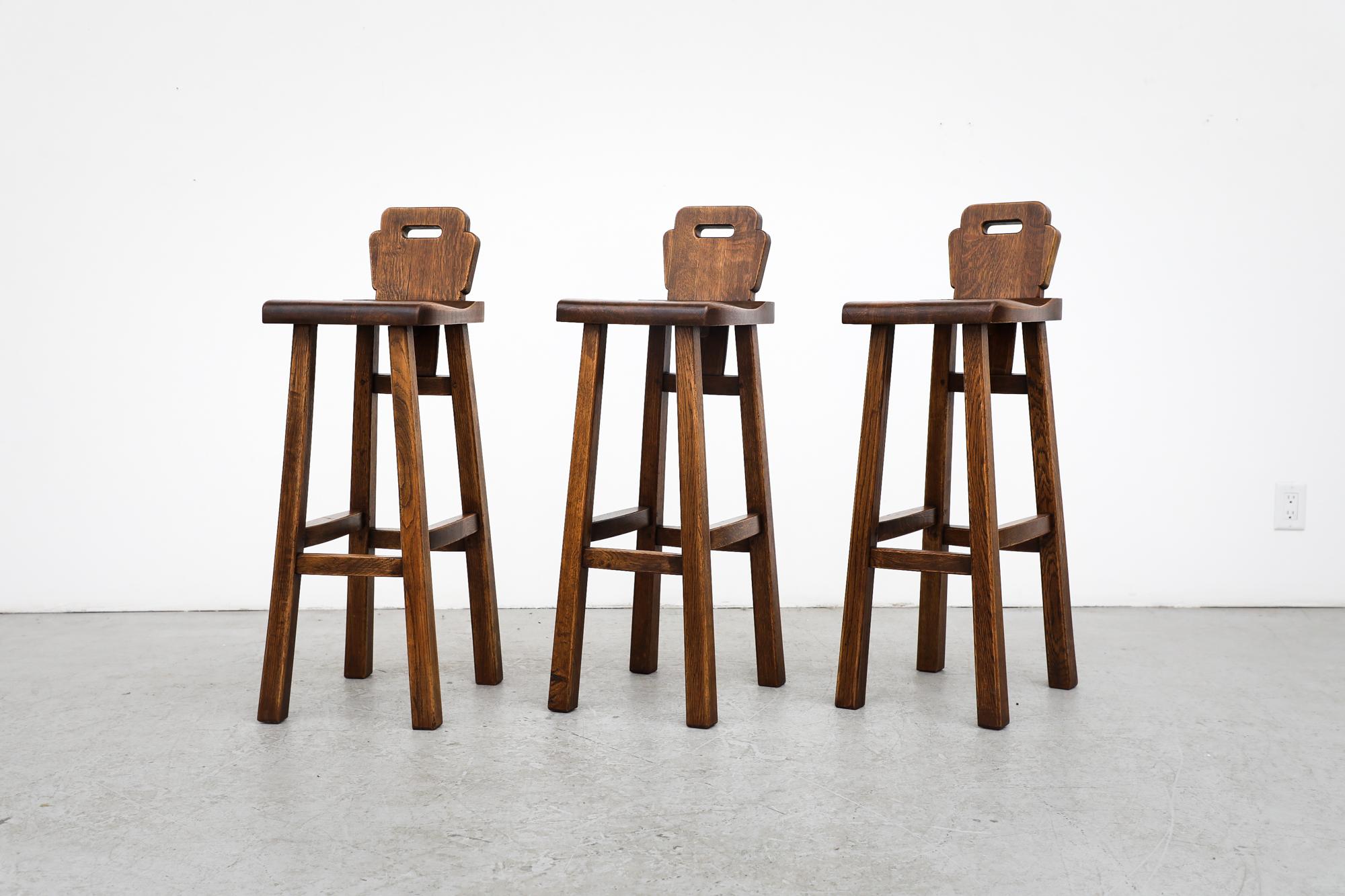Set of 3 DePuydt Attributed Brutalist Bar Stools at 1stDibs | set of 3 bar stools, 3 bar stools ...