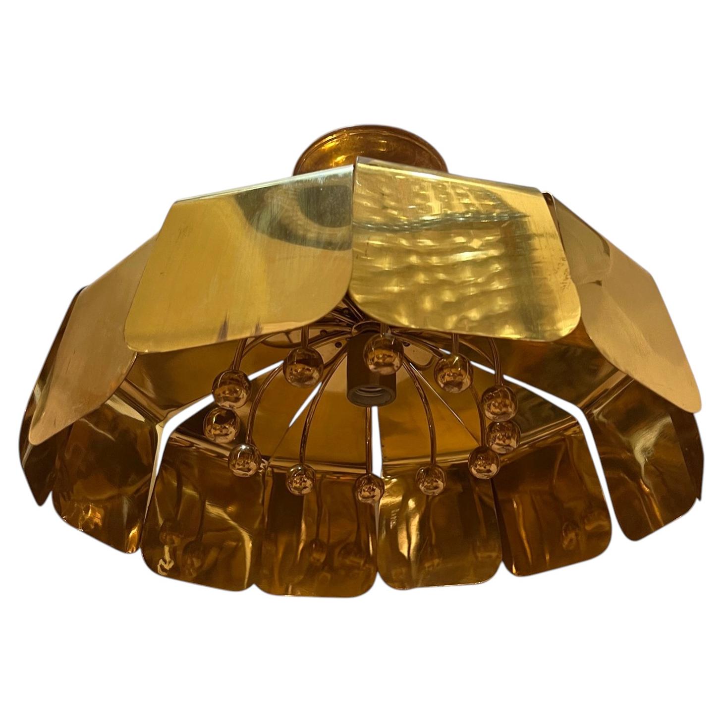 Set of 3 Moderne Gilt Metal "Flower" Light Fixtures. Sold Individually ...