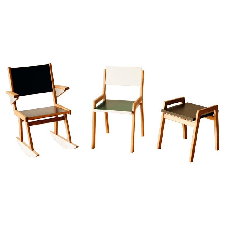 Set of 3 Formica Chairs by Owl For Sale at 1stDibs