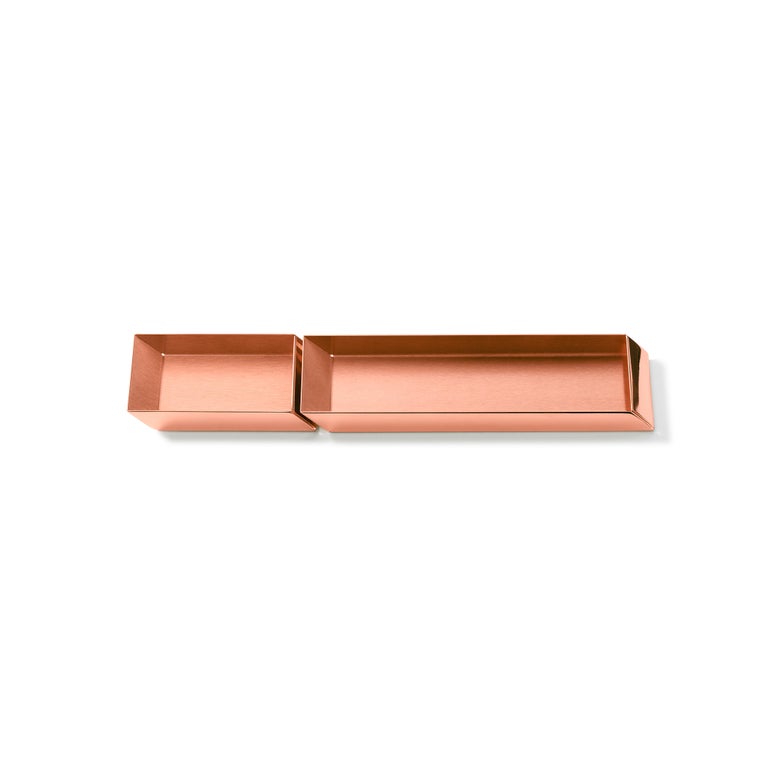 Set of 3, Ghidini 1961 Axonometry Trays in Copper by Elisa Giovanni For ...