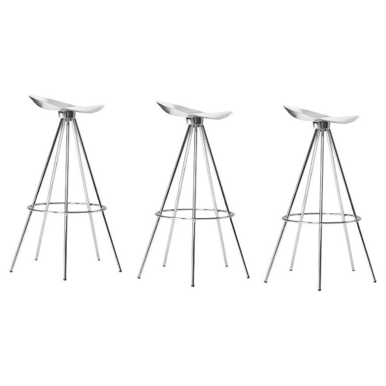 Ensemble de 3 tabourets de bar Jamaica en aluminium et acier chromé de ...