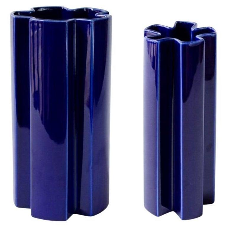 Set of 3 Large Blue Ceramic KYO Star Vases by Mazo Design For Sale at ...