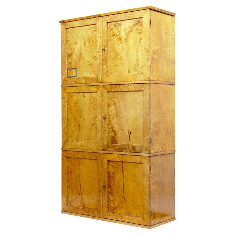 Set of 3 Late 19th Century Birch Cupboards For Sale at 1stDibs
