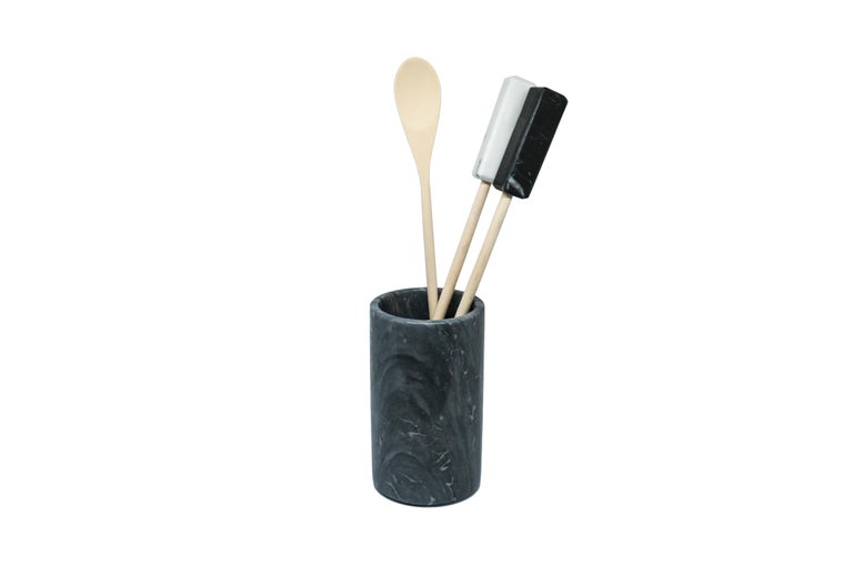 Set of 3 Marble and Wood Kitchen Utensil at 1stDibs