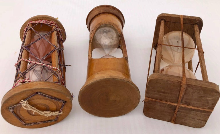 Set of 3 Maritime Sand Timers from the 18th and 19th Century, Hand ...