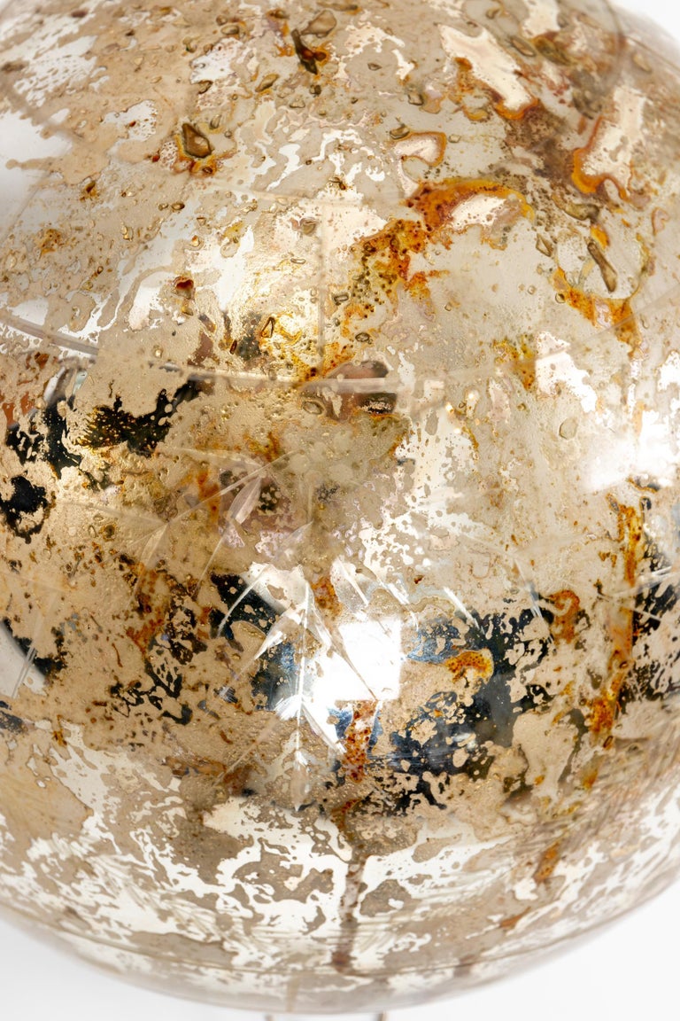 Set of 3 Mercury Glass Decorative Balls For Sale at 1stDibs