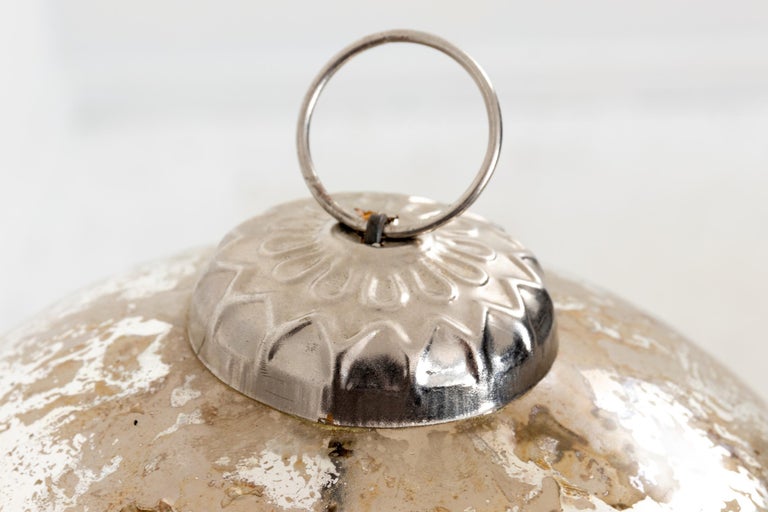 Set of 3 Mercury Glass Decorative Balls For Sale at 1stDibs