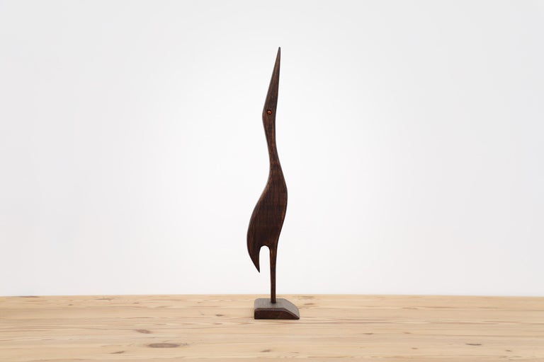 Set of 3 Midcentury Carved Storks For Sale at 1stDibs