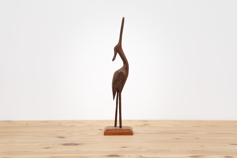 Set of 3 Midcentury Carved Storks For Sale at 1stDibs